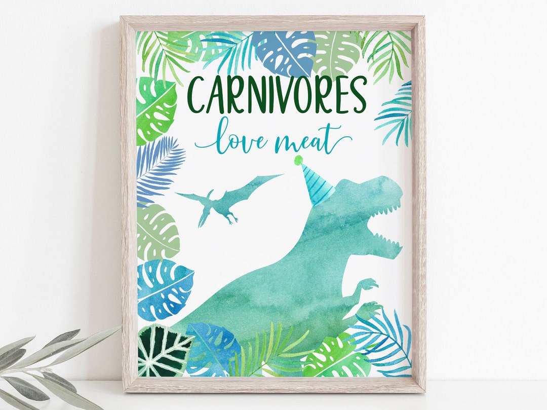 Carnivores Dinosaur Birthday Sign T-rex Birthday Dinosaur Party ...