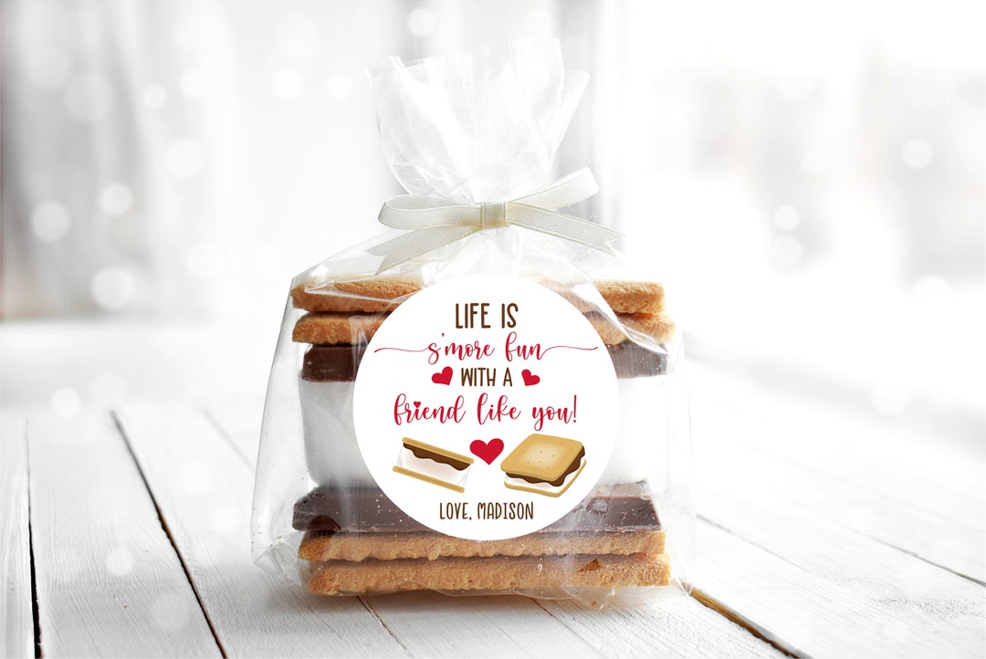 Editable Valentine's Day S'mores Tag S'mores Valentine's Day Favor Tags ...