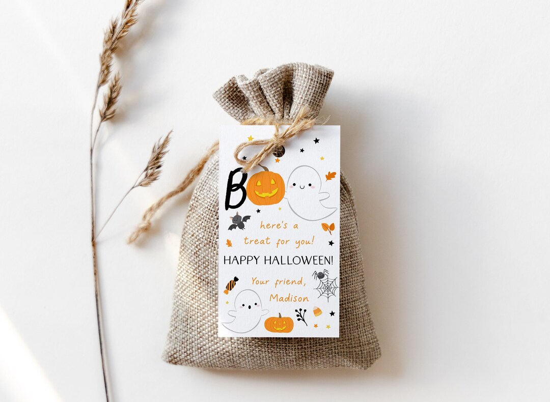 Editable Halloween Favor Tags Boo Ghost Halloween Treat Tags Trick or ...