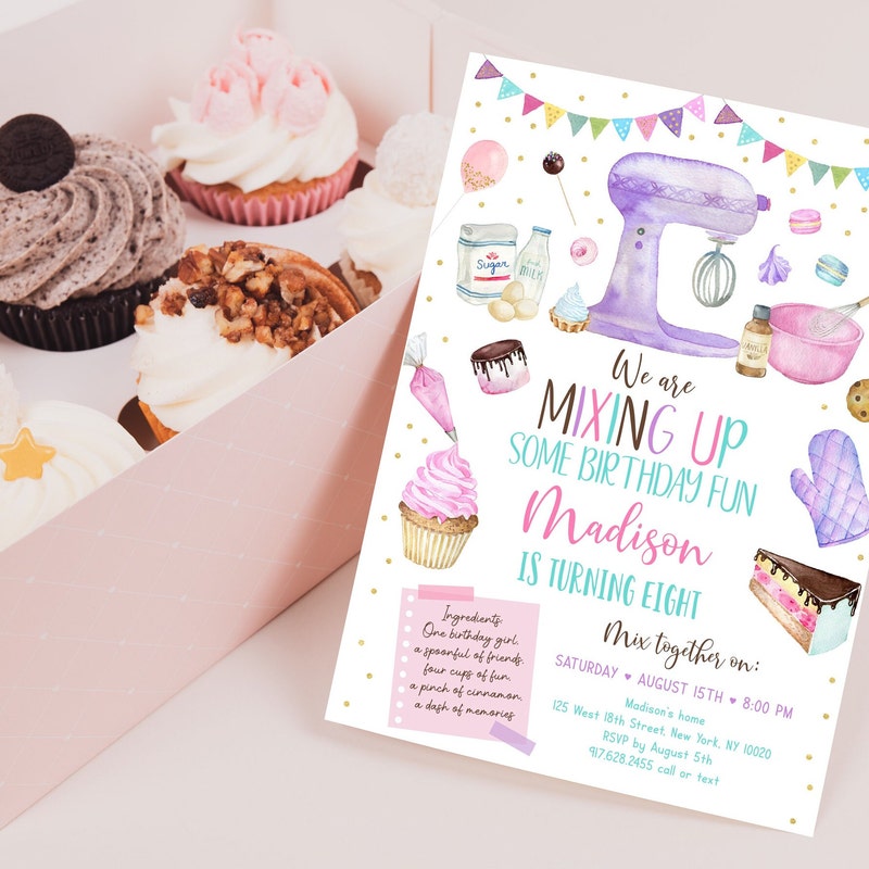 Baking Birthday Invitation - Etsy