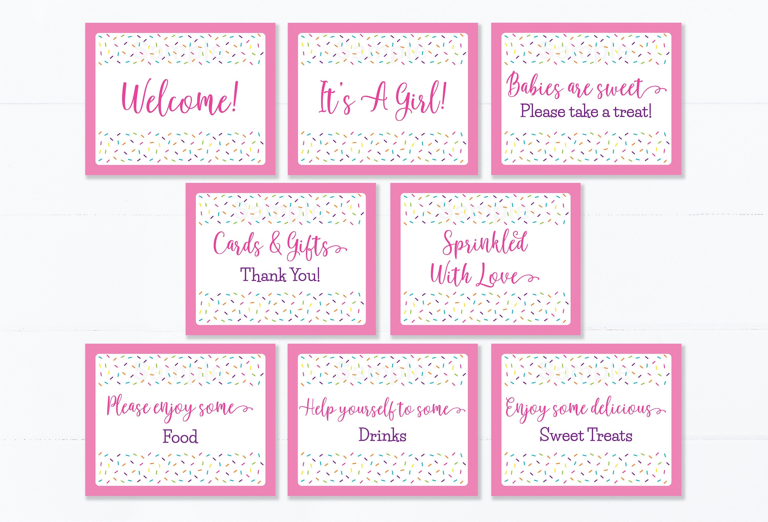 Pink Baby Sprinkle Signs Baby Girl Sprinkle Sprinkled With | Etsy