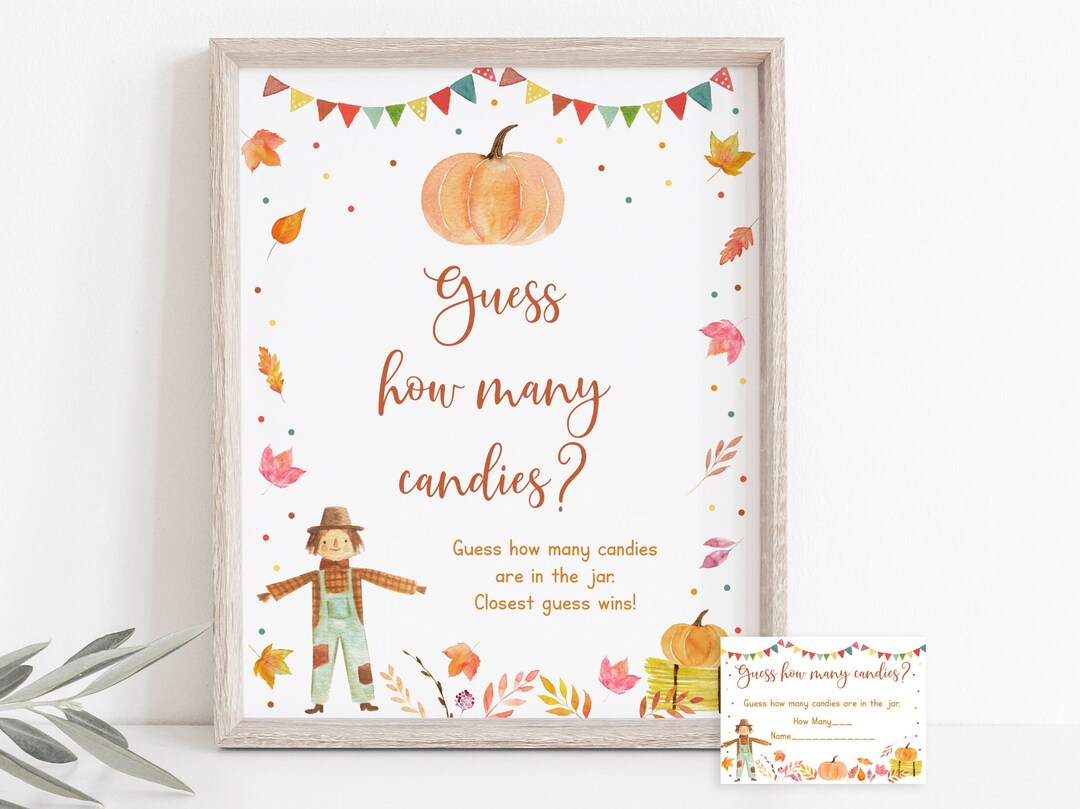 Little Pumpkin Fall Harvest Guess How Many Game Pumpkin Birthday ...