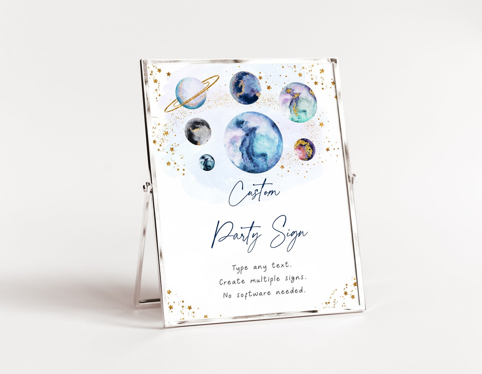 Editable Space Birthday Party Sign Galaxy Planets Outer Space - Etsy