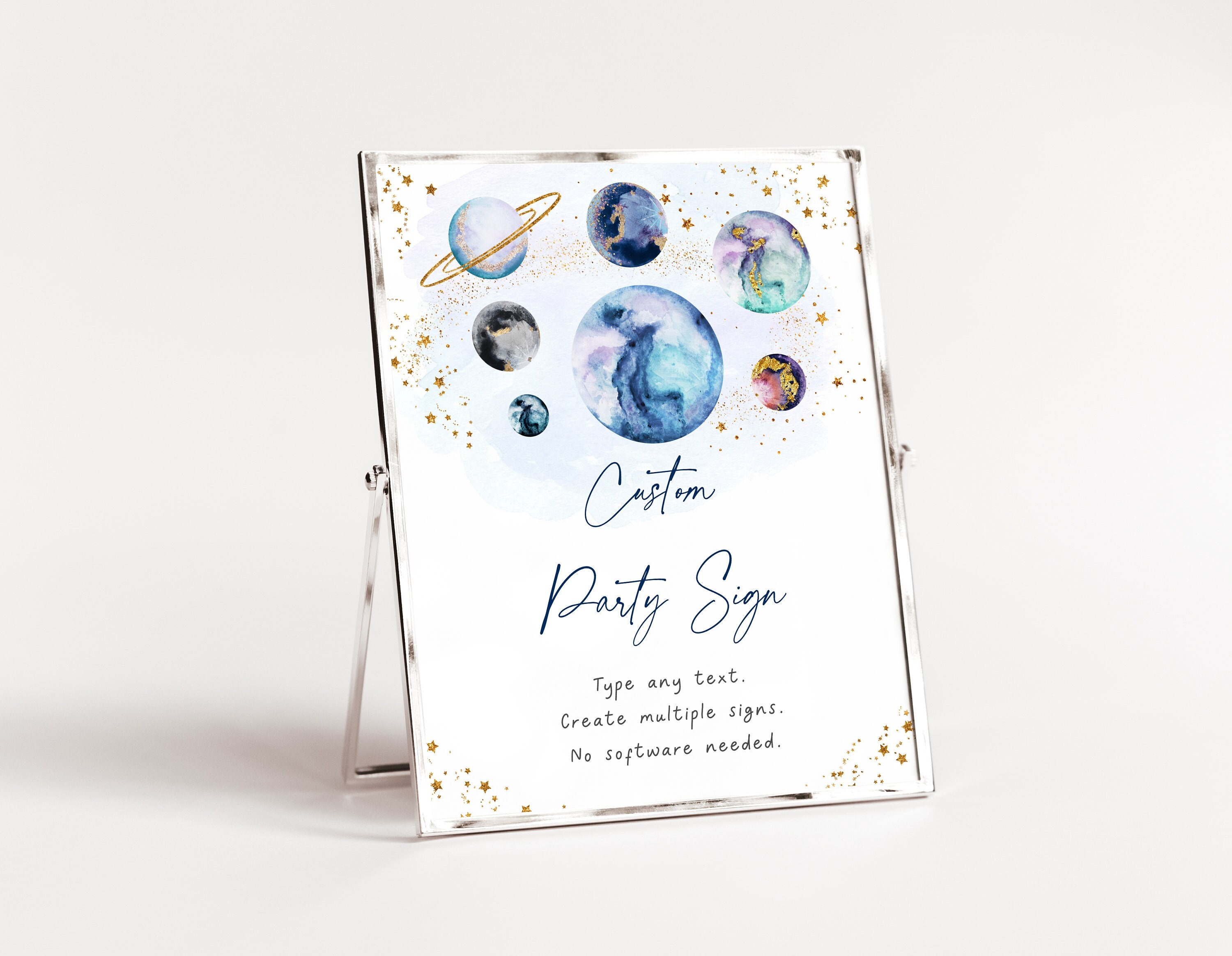 Editable Space Birthday Party Sign Galaxy Planets Outer Space - Etsy