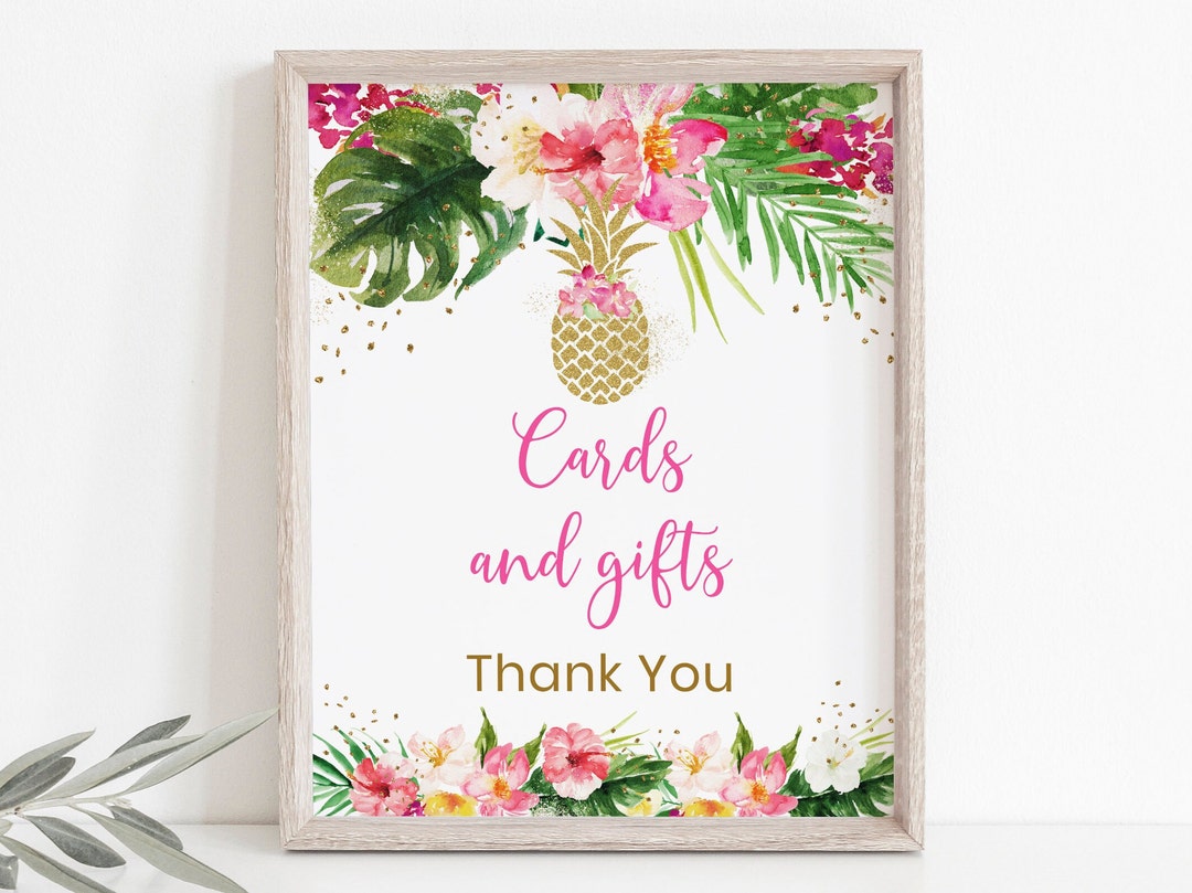 Pineapple Cards and Gifts Birthday Sign Pineapple Birthday Tropical ...