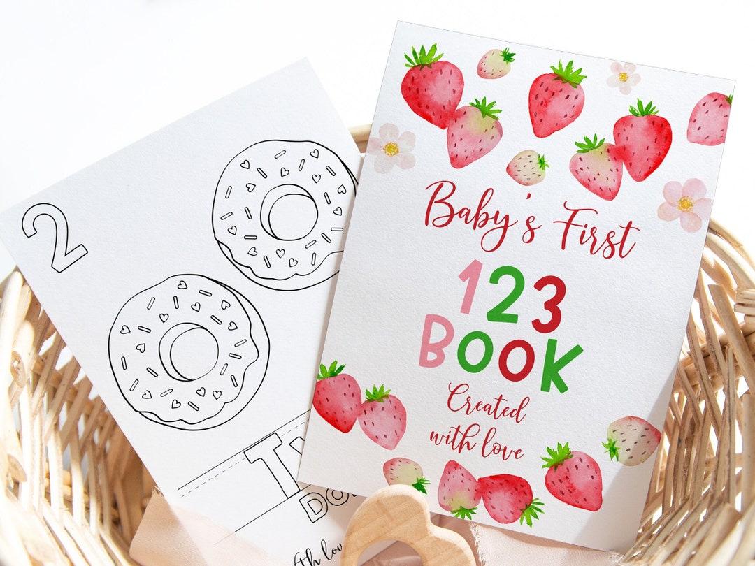 Baby's First 123 Book, Baby Shower Coloring Pages, Baby Shower Activity ...