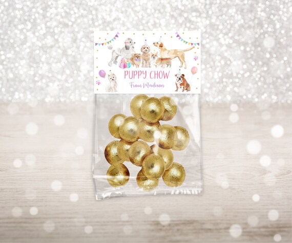 Editable Puppy Chow Bag Toppers Treat Bag Toppers Let's - Etsy