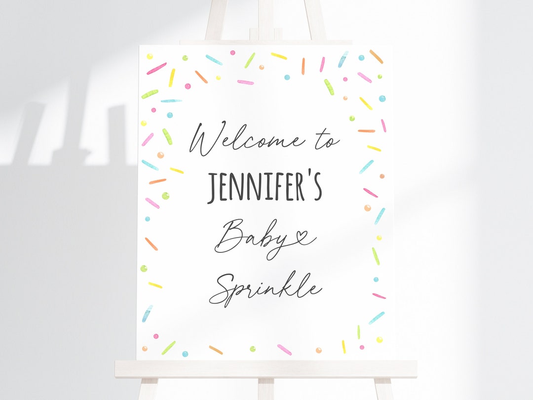 Editable Baby Sprinkle Welcome Sign Gender Neutral Coed Baby - Etsy