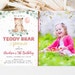 Editable Teddy Bear Picnic Birthday Invitation Red Gold Girl - Etsy