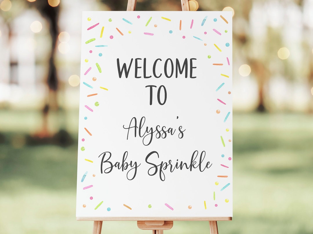 Editable Baby Sprinkle Welcome Sign Gender Neutral Coed Baby Sprinkle ...