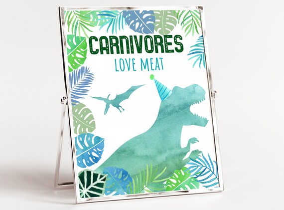 Carnivores Dinosaur Birthday Sign T-Rex Birthday Dinosaur Party ...