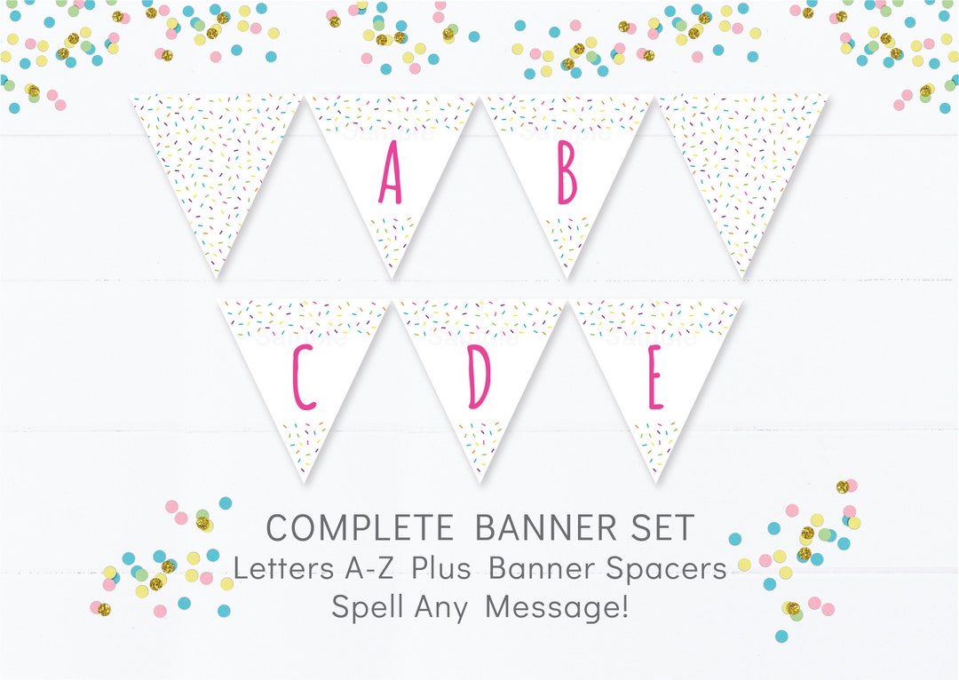 Pink Baby Sprinkle Banner Sprinkled With Love Baby Girl Sprinkle ...