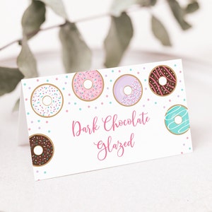 Editable Donut Food Tent Cards, Food Labels, Donut Birthday, Donut Grow ...