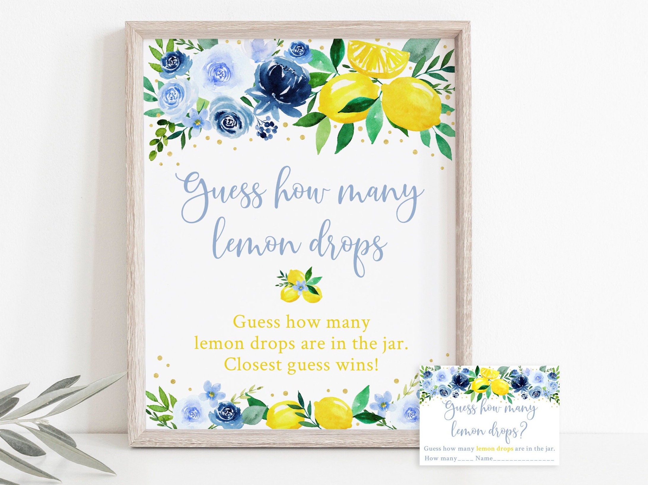 Blue Floral Lemon Guess How Many Game Lemon Drops She Found Her Main ...