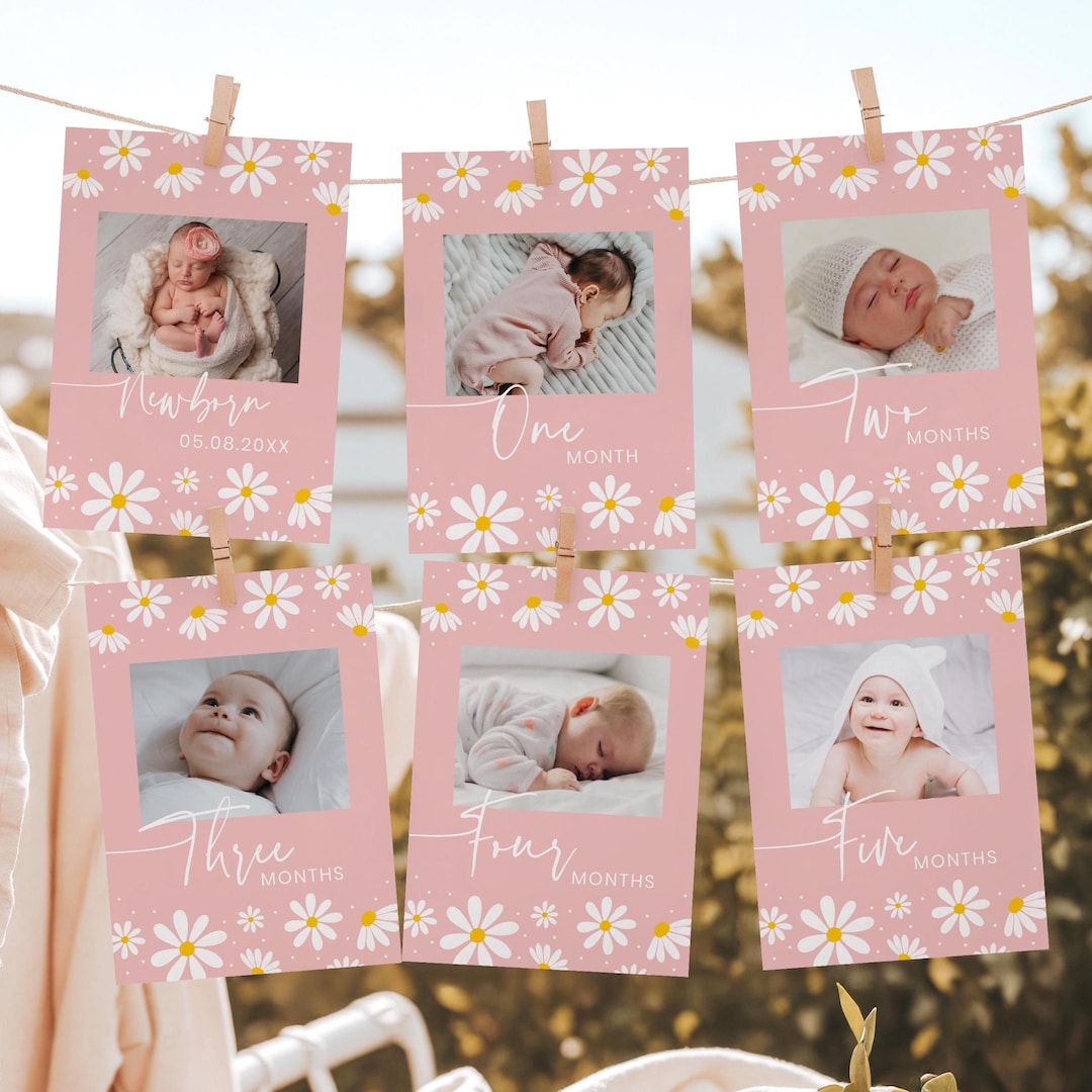 Daisy First Birthday Banner, Monthly Photo Banner, First Year Banner ...