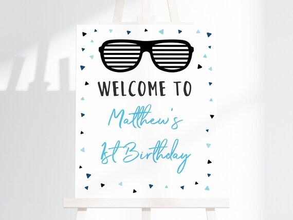 Editable One Cool Dude Birthday Welcome Sign One Cool Dude | Etsy
