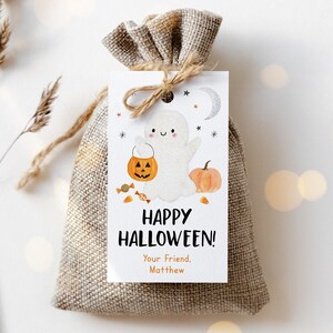 Editable Happy Halloween Favor Tags Boo Ghost Halloween Treat Tags ...