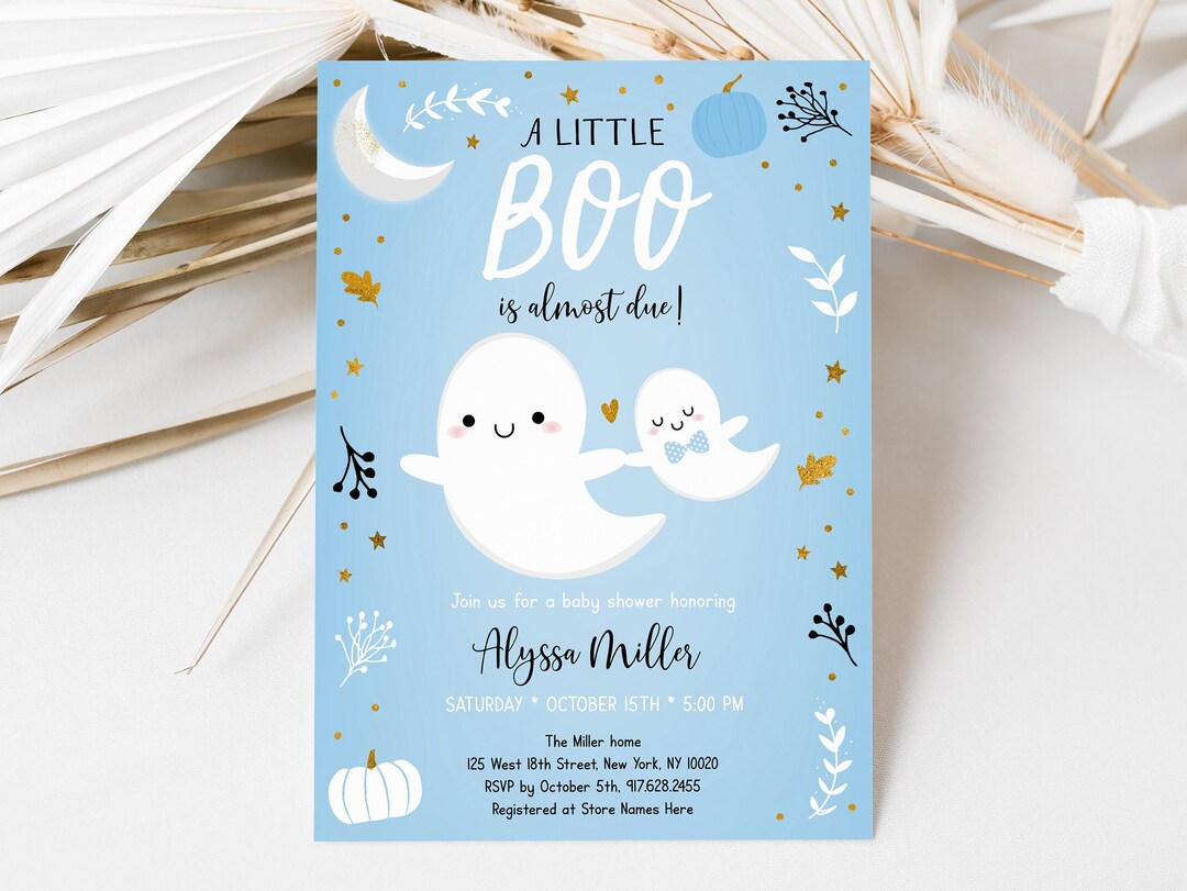 Editable Little Boo Baby Shower Invitation Little Boo is Almost Due ...