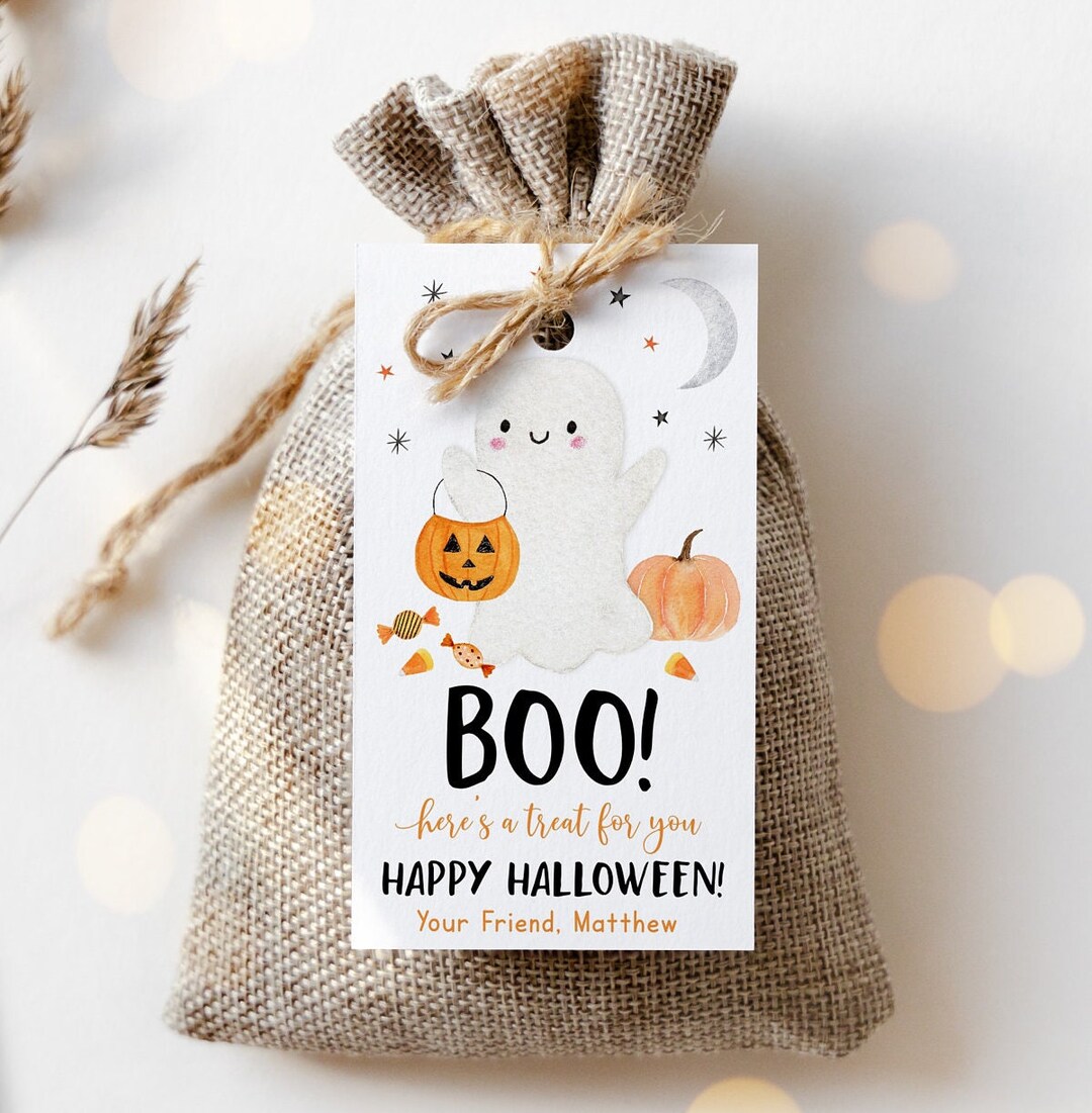 Editable Halloween Favor Tags Boo Ghost Halloween Treat Tags Trick or ...