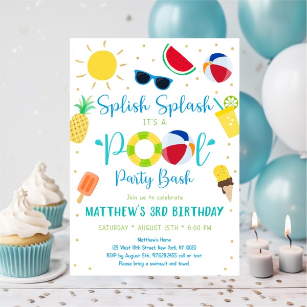 Pool Party Invite - Etsy