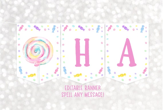 Editable Sweet Shop Banner Birthday Banner Candy Birthday - Etsy