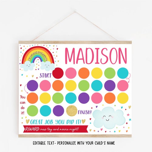 Printable Rainbow Reward Chart Printable Rainbow Behavior - Etsy