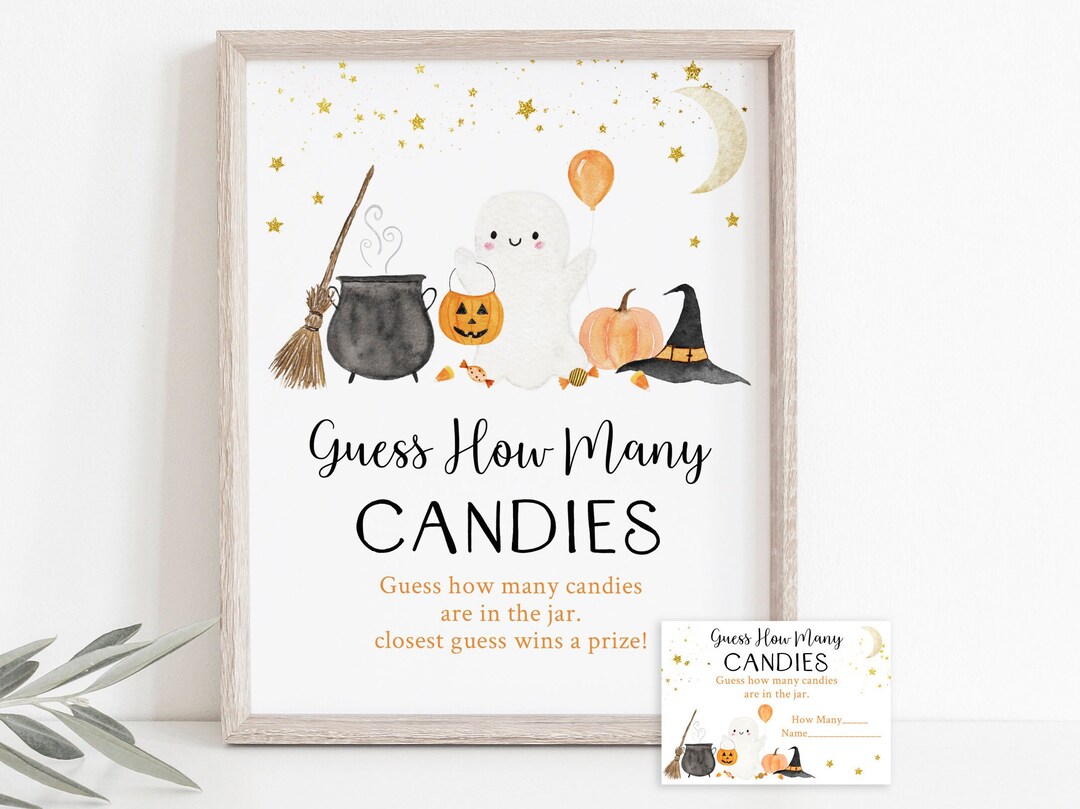 Ghost Guess How Many Game Little Boo Birthday Candy Guessing - Etsy