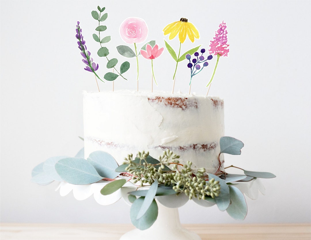 Wildflower Birthday Centerpiece Cake Topper Cut Outs Little Wildflower ...