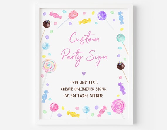 Editable Sweet Shop Birthday Sign Candy Birthday Sign Sweet - Etsy