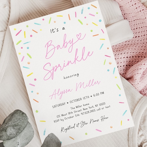 Baby Sprinkle Invitation Editable PDF Printable Download. - Etsy