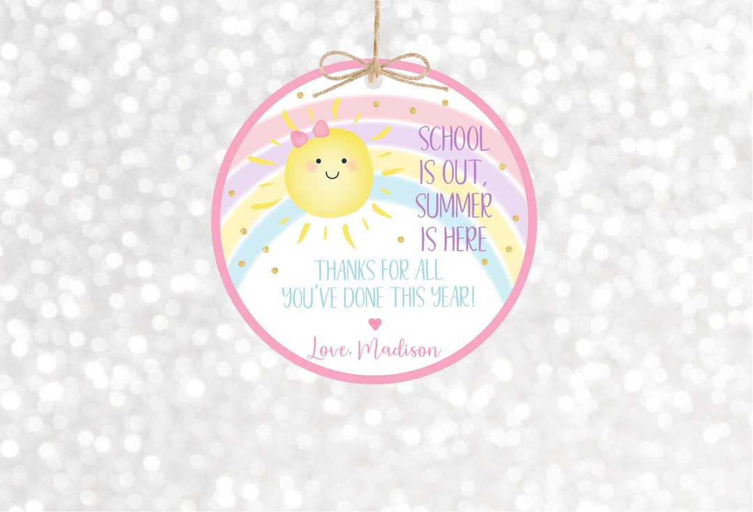 Editable Teacher Appreciation Gift Tag Sunshine Rainbow Thank You Tag ...