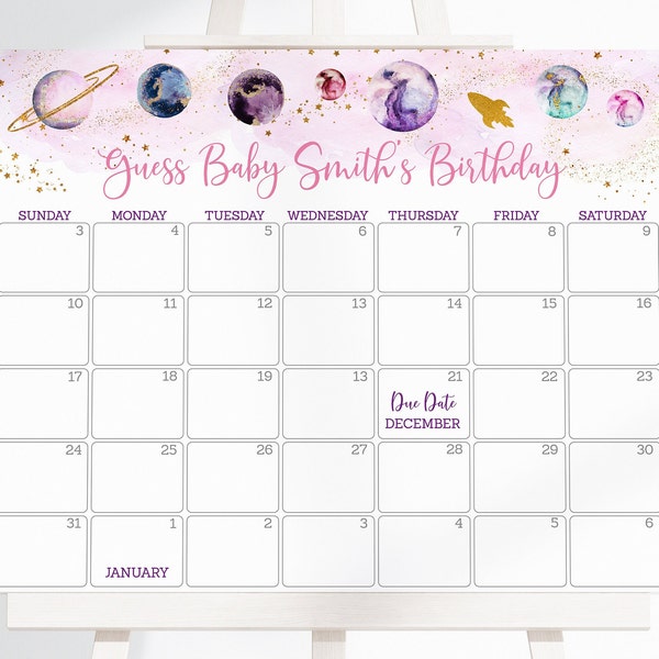 Outer Space Calendar - Etsy