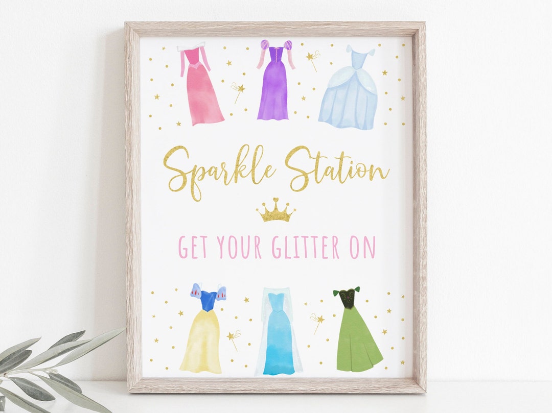 Princess Sparkle Station Party Sign Princess Party Princess - Etsy