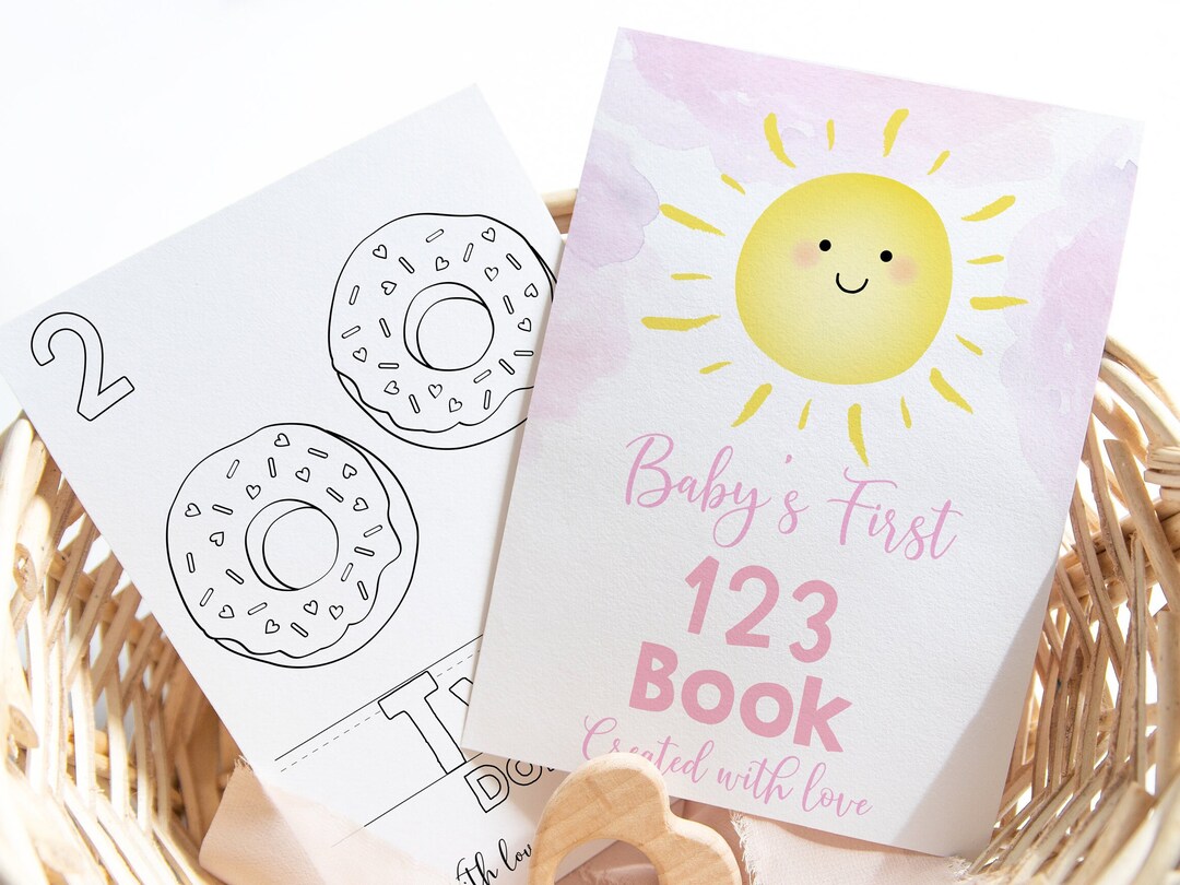 Pink Sunshine Baby's First 123 Book Baby Shower Coloring Pages Baby ...