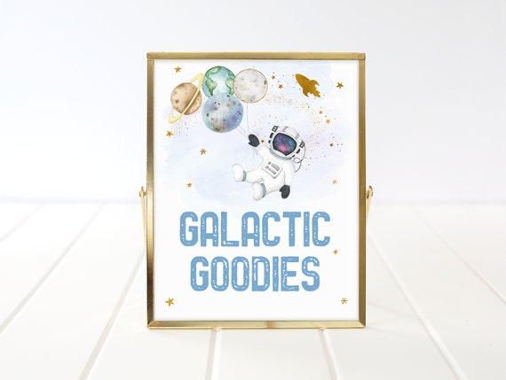 Space Galactic Goodies Birthday Food Sign Snack Sign Astronaut | Etsy