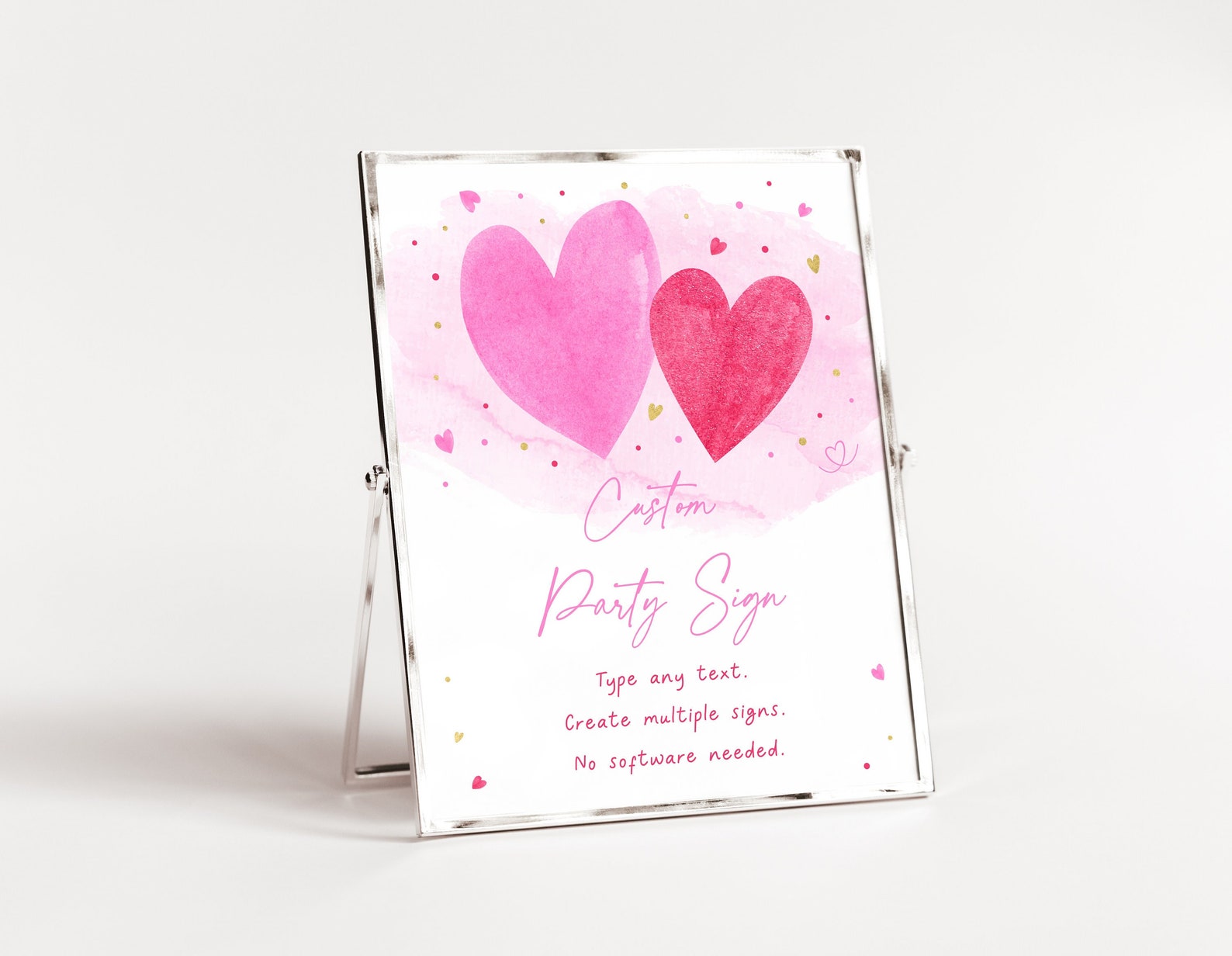 Editable Sweetheart Birthday Sign Party Sign Pink Gold Hearts - Etsy