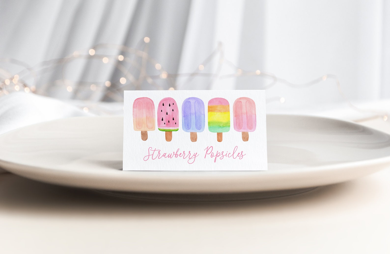 Editable Popsicle Birthday Tent Cards Food Labels Girl | Etsy