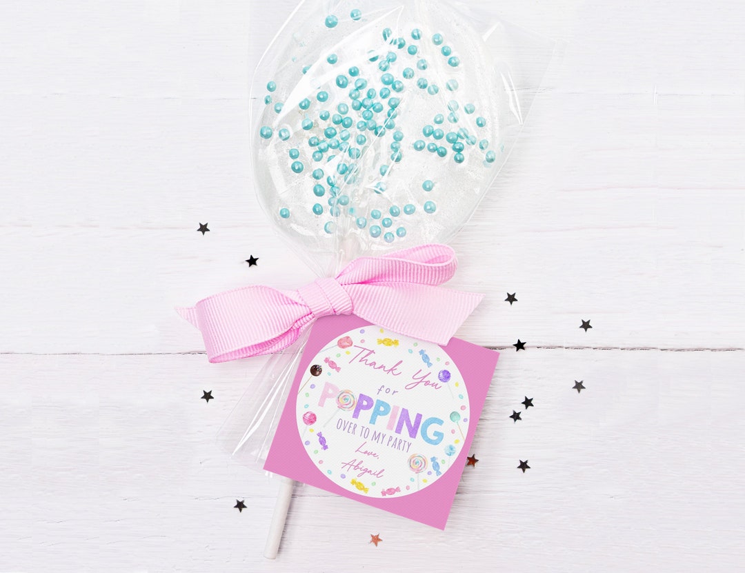 Editable Lollipop Birthday Favor Tag Thank You Tag Candy Shop - Etsy