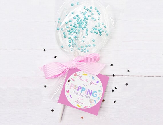 Editable Lollipop Birthday Favor Tag Thank You Tag Candy Shop Birthday ...