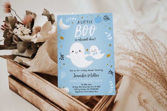 Editable Little Boo Baby Shower Invitation Little Boo Is Almost Due ...