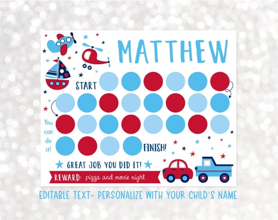 Editable Vehicle Reward Chart, Vehicle Sticker Chart, Boy Car Truck ... Editable Vehicle Reward Chart, Vehicle Sticker Chart, Boy Car Truck ...