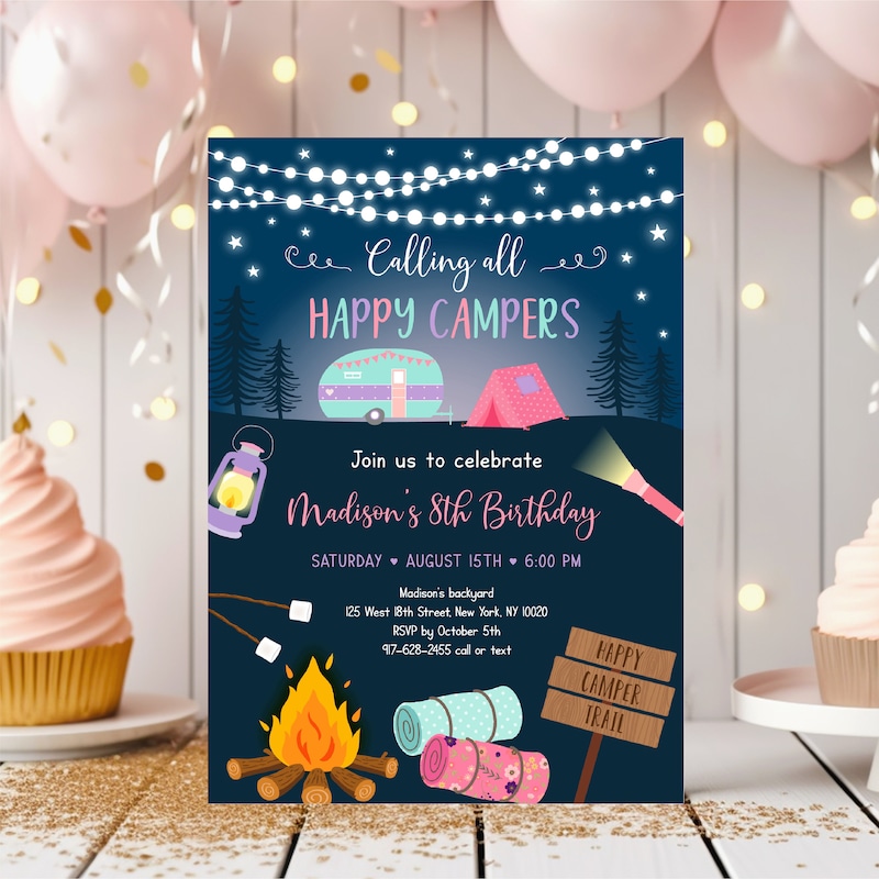 Girls Camping Party - Etsy