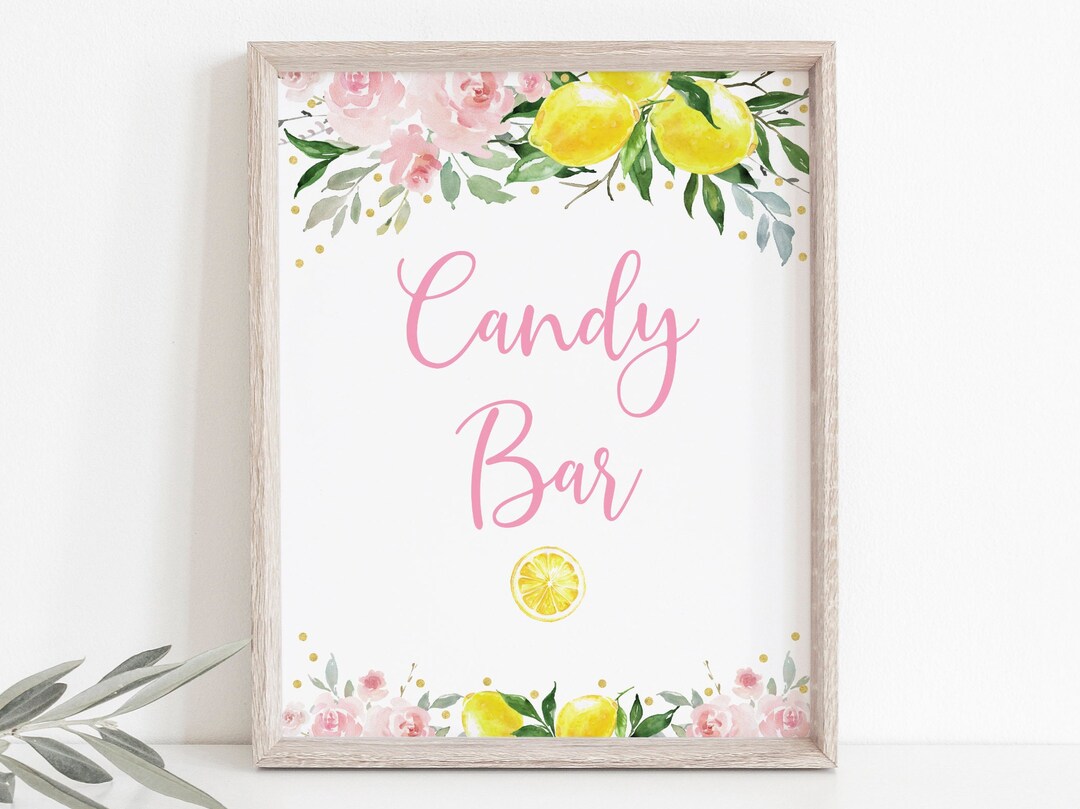 Lemonade Candy Bar Birthday Sign Sunshine Lemonade and Fun Pink ...
