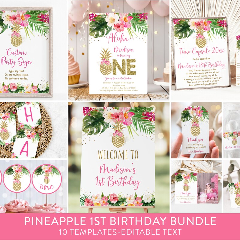 Pineapple Birthday Invitation Photo - Etsy