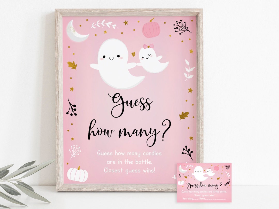 Little BOO Ghost Guess How Many Game Little Boo Baby Shower Ghost Baby ...