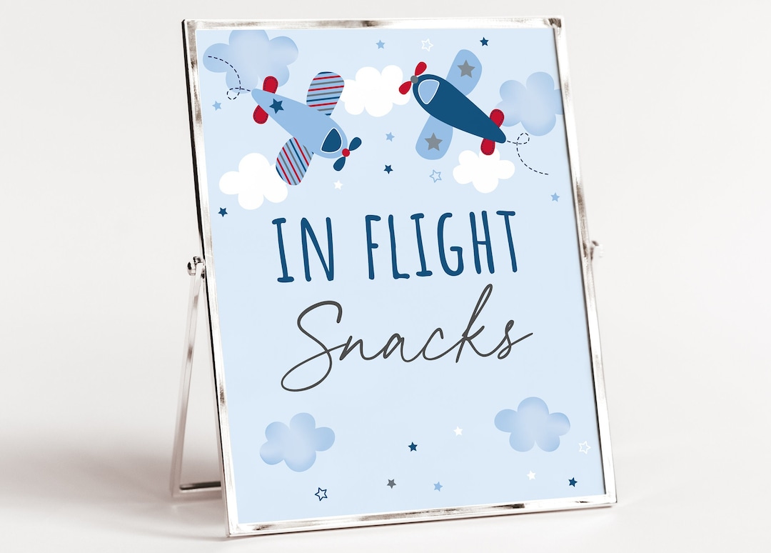 Airplane in Flight Snacks Sign Airplane Birthday Airplane - Etsy