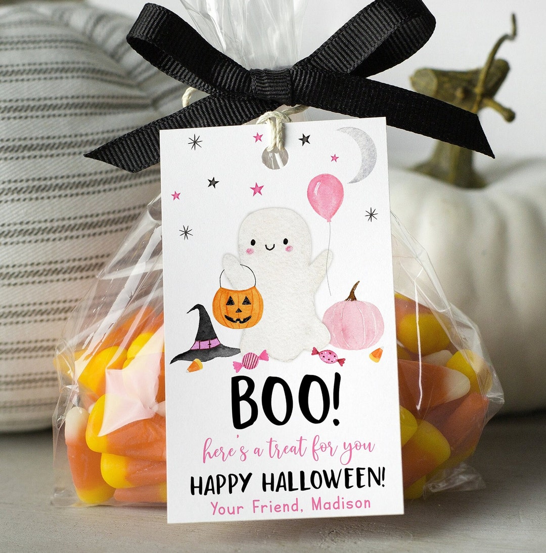 Editable Halloween Favor Tags Boo Ghost Halloween Treat Tags Trick or ...