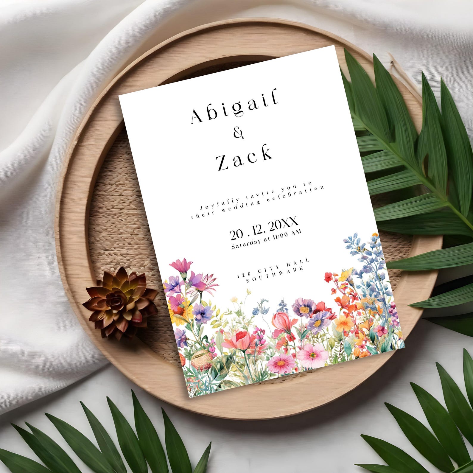 Wildflower Invite Editable Wedding Invite for the DIY Bride to Create ...