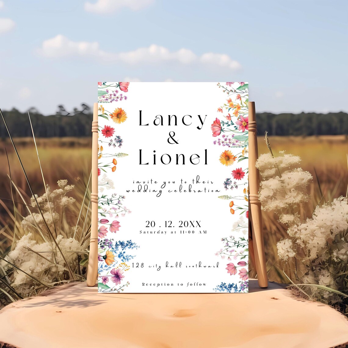 Wildflower Invite, Editable Wedding Invite for the DIY Bride to Create ...
