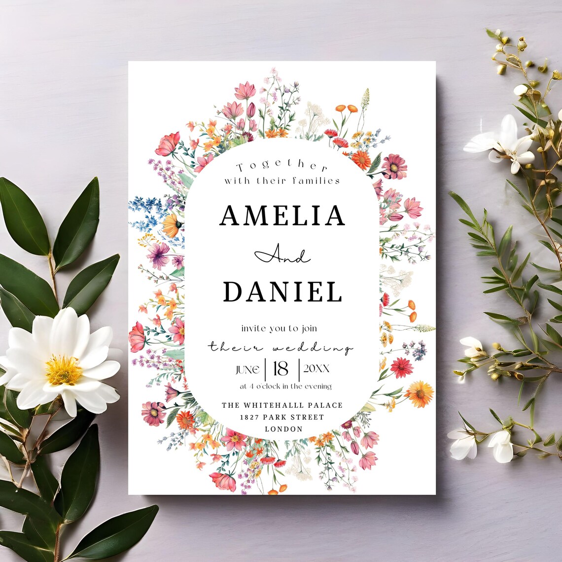 Wildflower Invite, Editable Wedding Invite for the DIY Bride to Create ...